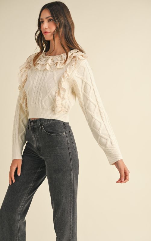 Hailey Ruffle Sweater – Roses and Dreams